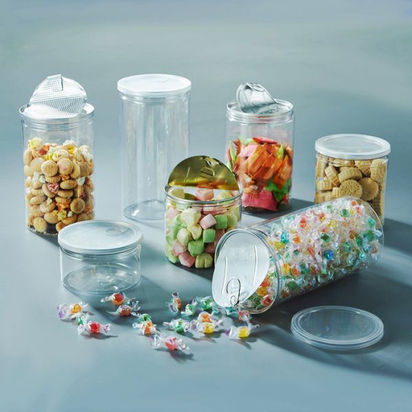 Quality Cylinder Custom Airtight Plastic Jars Dried Food Canister Plastic Container OEM for sale