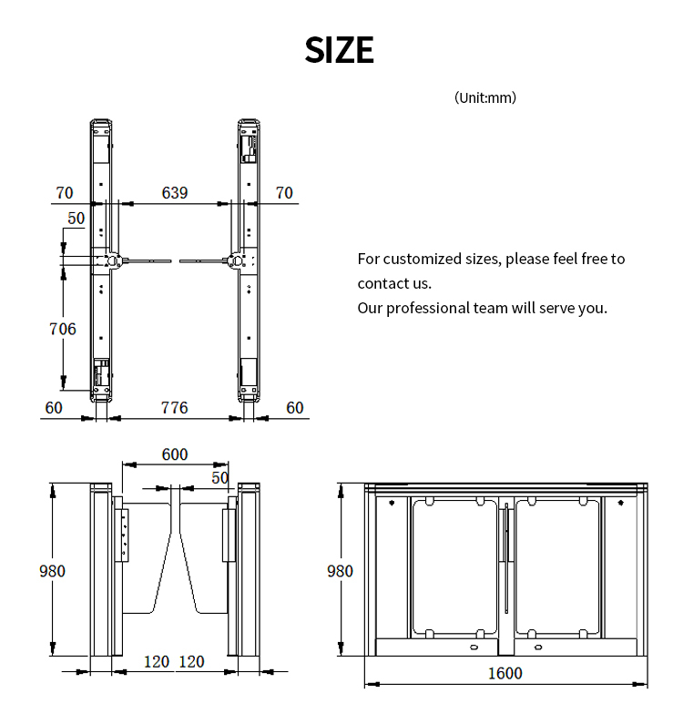 CW427 Turnstile installation in modern office entrance setting