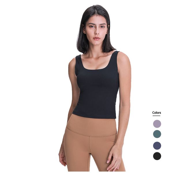 Quality Tight U Back Womens Sleeveless Tank Tops With Removable Pad for sale