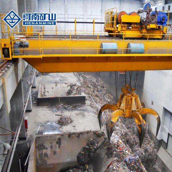 Quality 20m Span 10Ton 20 Ton Qz Overhead Bridge Travelling Crane With Grab Waste Grab for sale