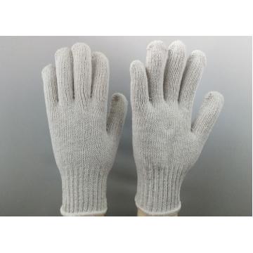 Quality Elastic Cuff Cotton String Knit Gloves , Cotton Work Gloves With Rubber Gripper for sale