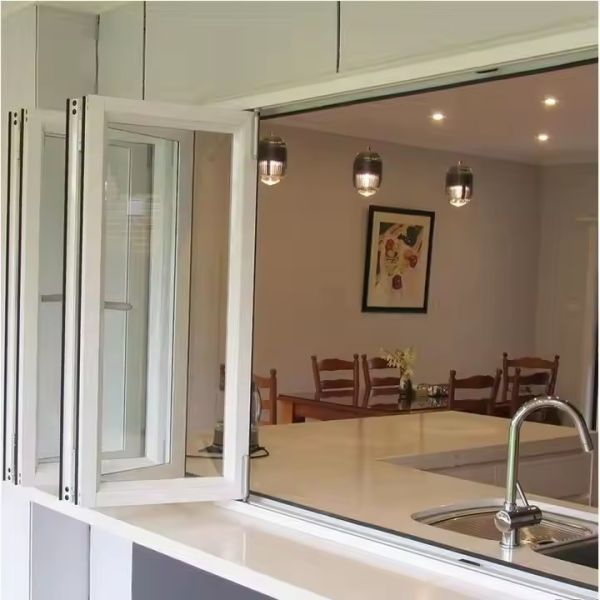 Quality Durable Aluminum Folding Window with 1.5mm Frame Thickness and Horizontal Folding Pattern in Anodized Finish for sale