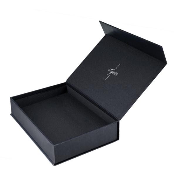 Quality Luxury 1200gsm Black Gift Box Magnetic 2 Sided Printing for sale