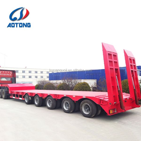 Quality 100ton Detachable Gooseneck Dropdeck Semi-Trailer for 5 Axle Steering Low Bed Trailer for sale