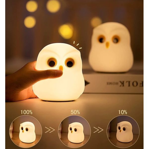 Quality 3W Owl Nursing Sleeping Night Light Bedside Lamp Touch Stepless Dimming for sale