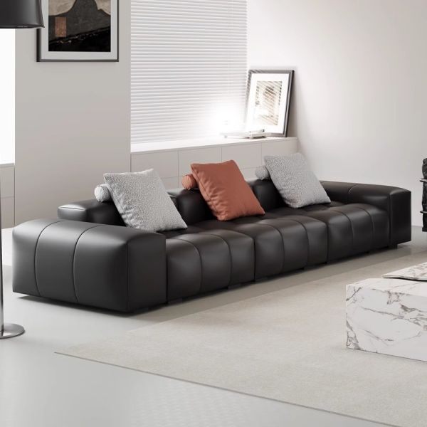 Quality Light Luxury Living Room Leather Sofa Cowhide Layer Modern Modular Leather Sofa for sale