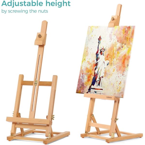 Quality 25"H Basic Tabletop Easel H Frame Sturdy Desktop Pine Wood Art Easel Adjustable for sale