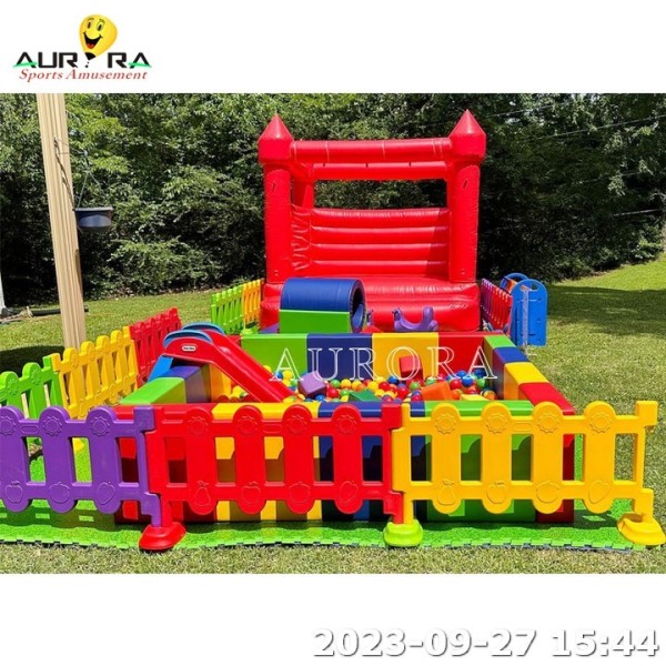 Quality Party Rental Equipment Foam Play Inflatable Bounce House Kids Soft Play Ball Pit for sale