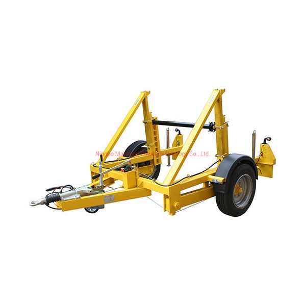Quality Steel Wire Drum Single Hydraulic Cable Reel Trailer Self Loading OEM for sale