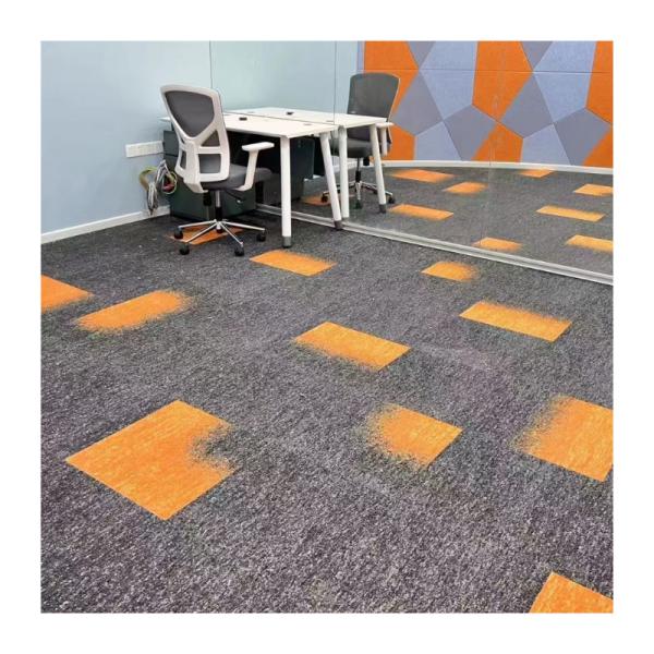 Quality Office Custom Loop Colorful Nylon Carpet Tile with PE Backing and 100% BCF Face for sale