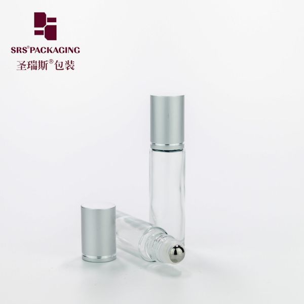 Quality 10ML 1/3 oz glass clear thick wall empty roller bottles essential oil for sale