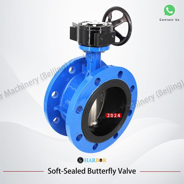 Quality DN40-DN1200 Flange Connection Manual Turbine Ductile Iron Butterfly Valve for for sale