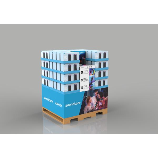 Quality 4 Layers Speaker Corrugated Display Stands Pallet For Trying Megastore for sale