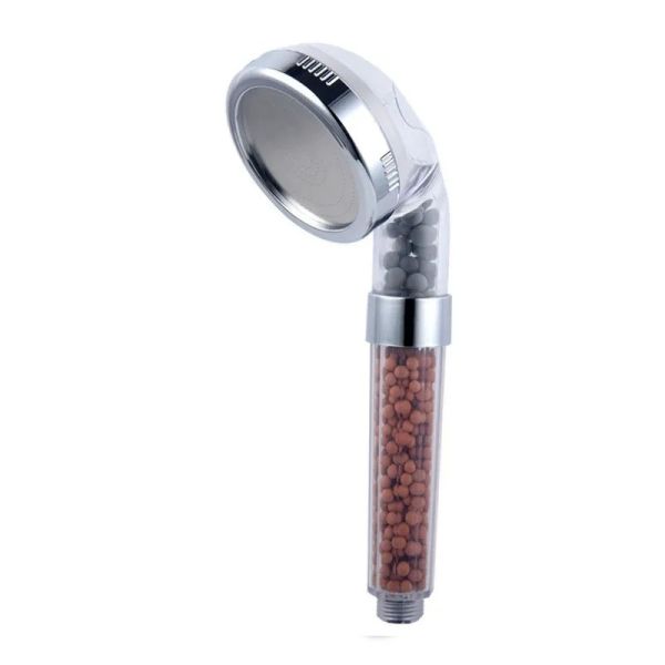Quality Chrome Surface Finishing ABS Plastic High Pressure Filter Stone Handheld Shower Head for sale