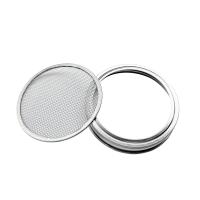 Quality Kitchen Pilfer Proof Mason Jar Strainer Lid Diy 86mm Sliver for sale