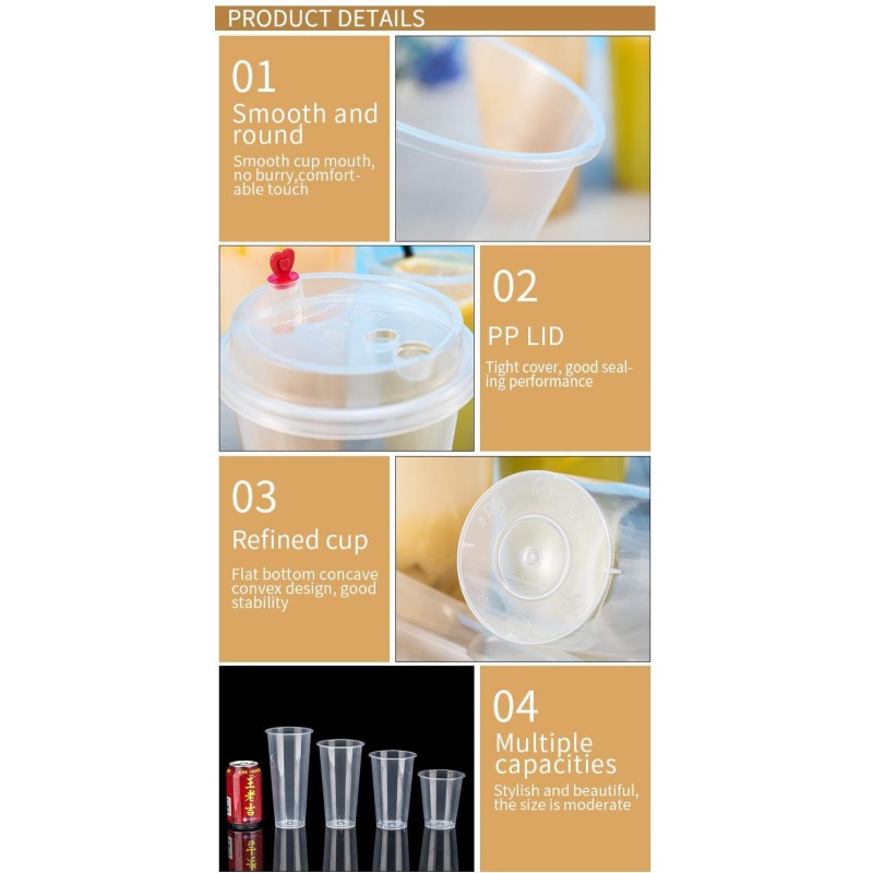 Customized Plastic PP Cup Disposable Plastic Cold Coffee Cups with Custom Logo