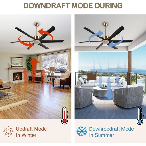 Quality 72 Inch Modern Smart Ceiling Fan with Light in White ABS for sale