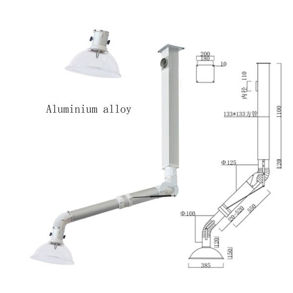 Quality Anticorrosive Plastic Lab Hood with Easy Operation PP Universal Fume Extraction Arm for sale