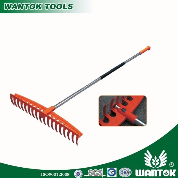 Quality Telescopic Aluminium Handle Plastic Garden Rake for Easy Leaf and Debris for sale
