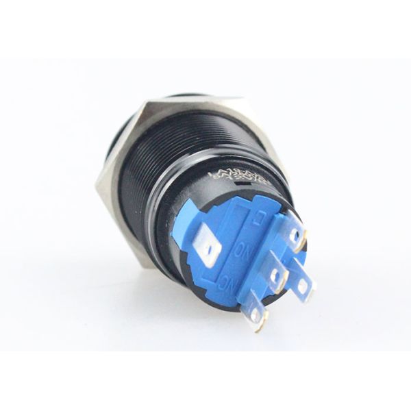 Quality 19mm Metal Push Button Switch , Dot LED 12V Illuminated Push Button Switch for sale