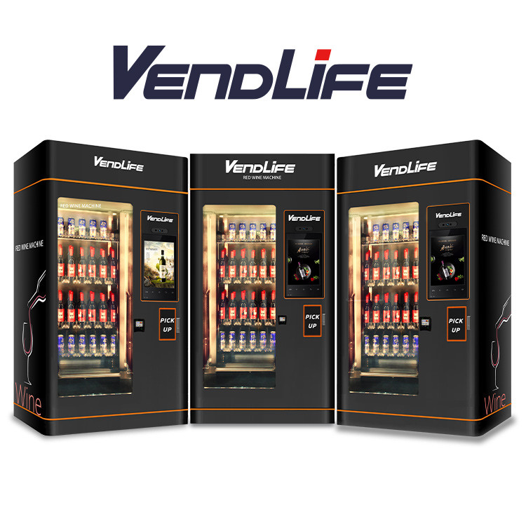 Quality Beer Red Wine Whiskey Vending Machine With Elevator 900W 110V for sale