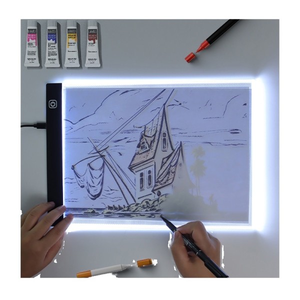 Quality OEM ODM Acceptable Portable LED Drawing Board Large 210x150mm Plastic Light Pad Suitable for Tracing Sketching Artists for sale