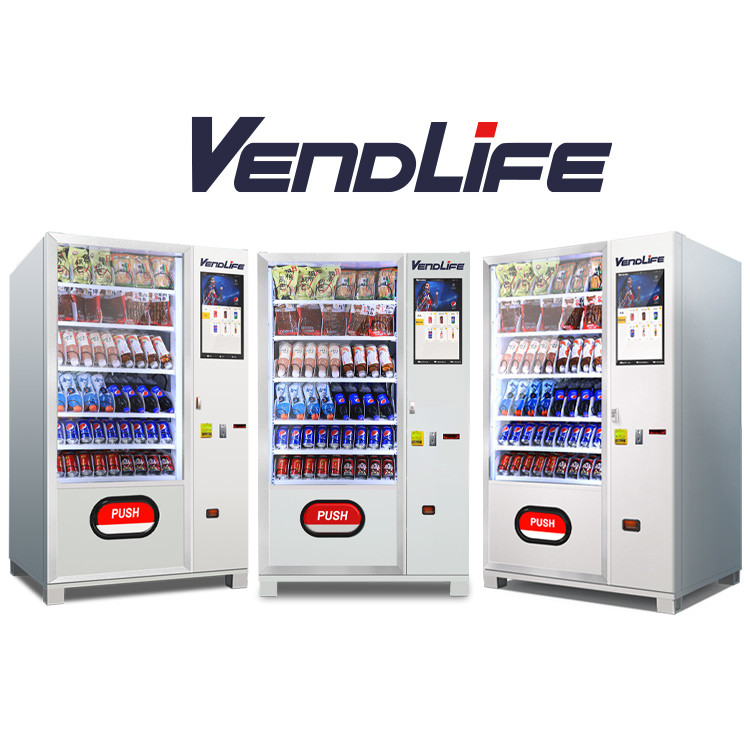 Quality New Model cuatm desigh Snack and Drink Combo Black  Vending Machine for Europe for sale