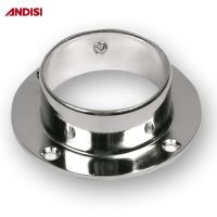 Quality Zinc Alloy Chrome Plated Wardrobe Round Tube Support Bracket Holder Flange 25mm for sale