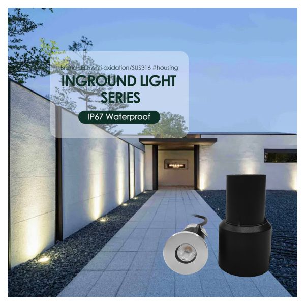 Quality Recessed Mini Deck Light 12V 24V 1W 2W LED Single Color DIA 38MM For Garden Square for sale