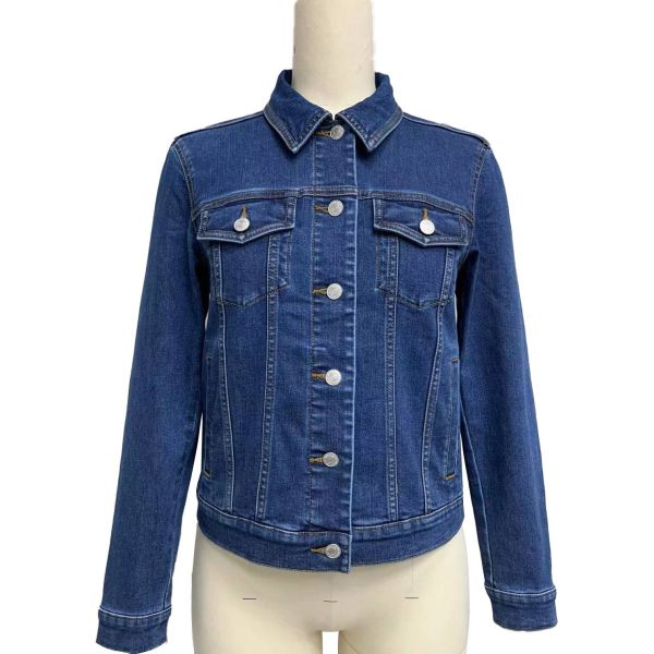 Quality Timeless Dark Indigo Design Classic Fit Denim Shirt Button Down Front Closure for sale