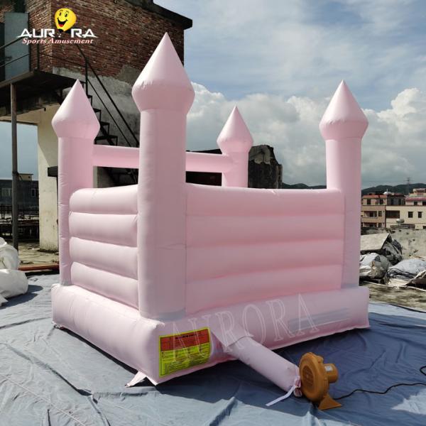 Quality Pastel Pink Inflatable Bounce House Inflatable Jumping Castle Custom Logo for sale