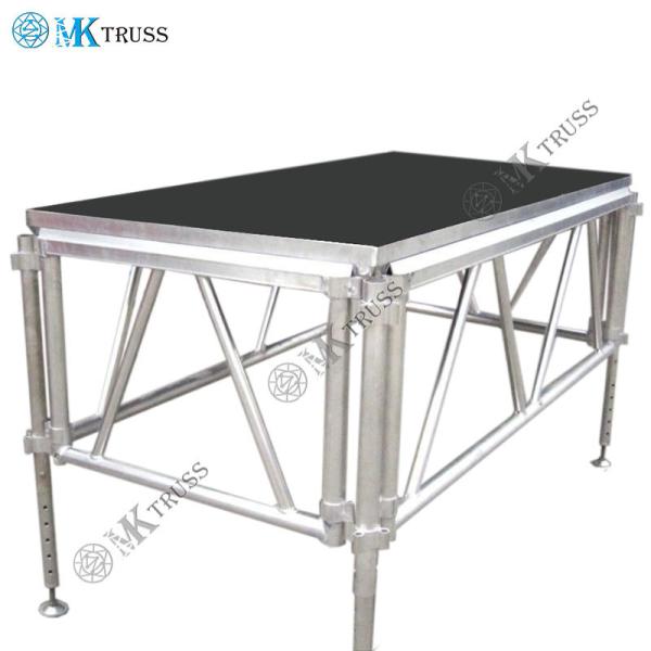 Quality Assembly 4'x8' Adjustable Event Stage Platform with Black and Customized Design for sale