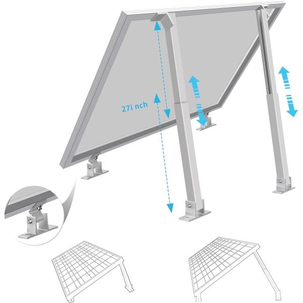 Quality 25YRS Service Life Anodized Solar System Brackets for Adjustable Front and Rear for sale