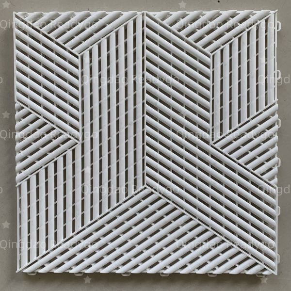 Quality Rib Self-Draining warehouse plastic flooring Garage floor tiles interlocking for sale