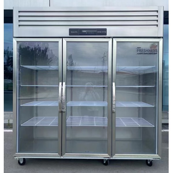 Quality Commercial Kitchen Display Cooling Cabinets with 3-Door Reach-in Refrigerator Freezer for sale