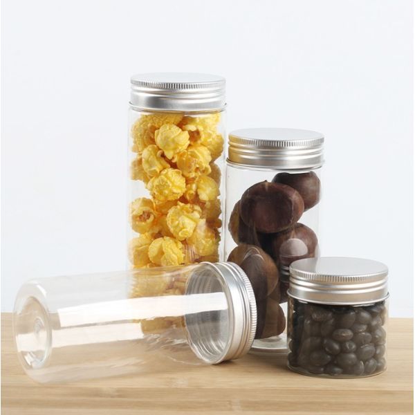 Quality 100ml 85mm Dia Clear Plastic Storage Jars Container Food Grade for sale
