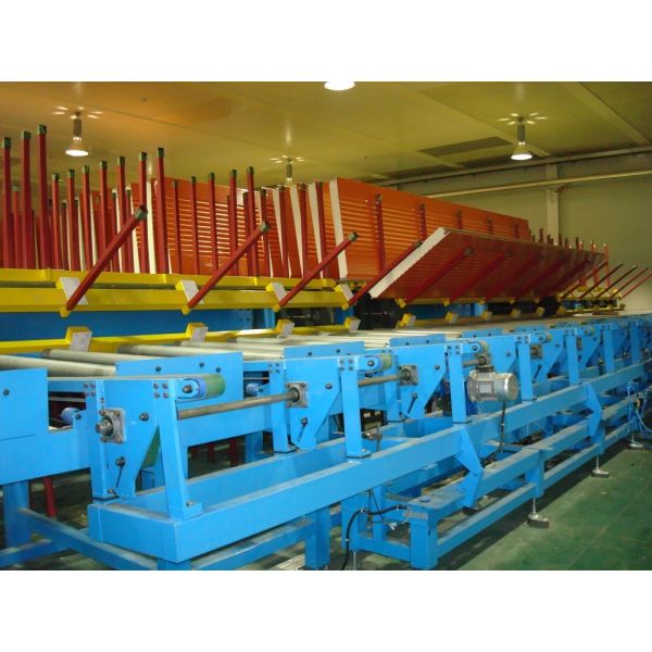 Quality Cross cut Panel Cooling Rack System PU Sandwich Panel Line for sale