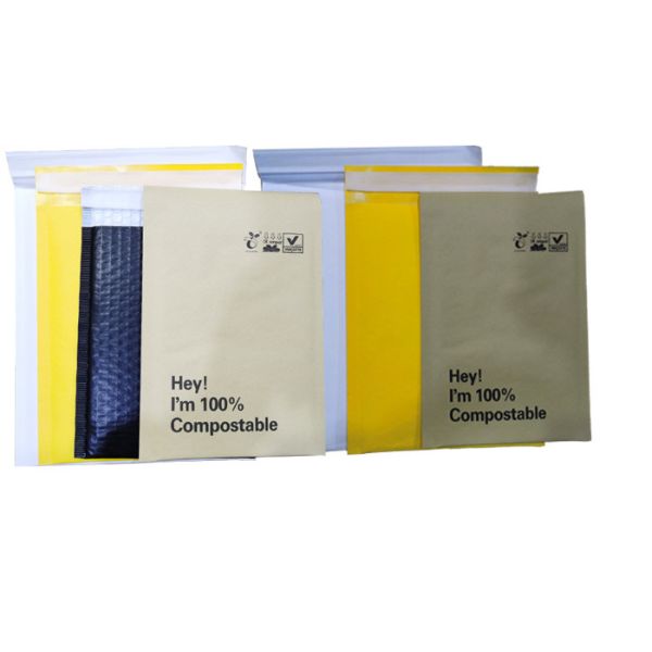 Quality EcoMailer OEM Plastic Free Packaging 100% Biodegradable Kraft Bubble Mailers for sale