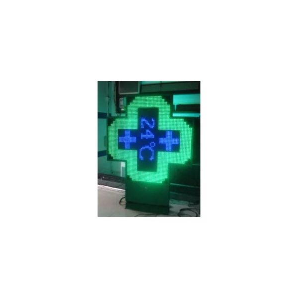 Quality P16 P20 Pixels 3D LED Pharmacy Cross Display Sign with RS232 RF Control for sale