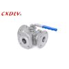 china High Performance 3 Way Ball Valve Stainless Steel Full Port PN40 T / L Port