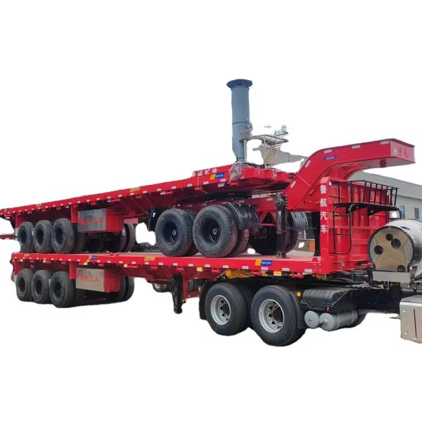 Quality 15 Workdays Production Time Flatbed Container Truck Trailer for Cargo Transporta for sale