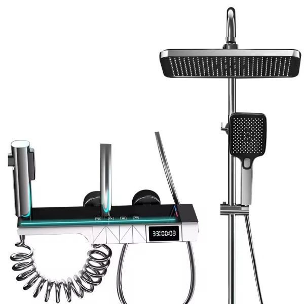 Quality Constant Temperature LED Digital Shower System Set with Waterfall and Rainfall Options for sale