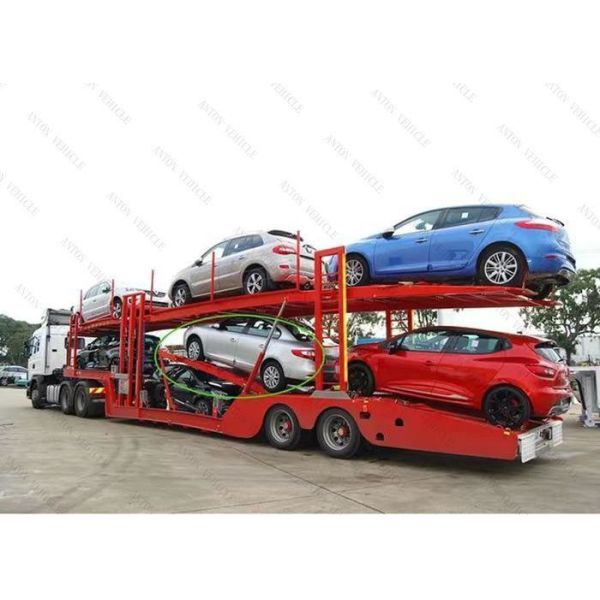 Quality 2 Axles Double Deck SUV Car Carrier Trailer 8 Pickup Trucks Semi Car Trailer for sale