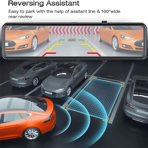Quality Waterproof 12 Inch 2K Car DVR 1080p Backup Camera Voice Command for sale