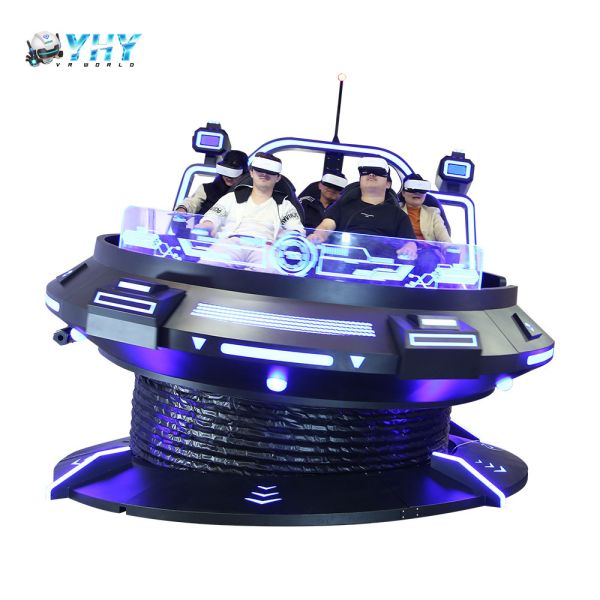 Quality 9D Cinema 360 Degree Simulator VR Rotating Machine With Interactive Button Wind Effect for sale