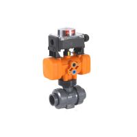 Plastic Pneumatic Actuated Ball Valve Trapezoidal threaded union