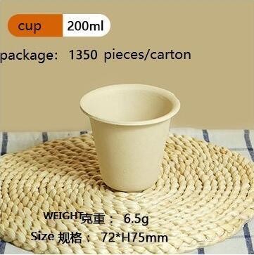 Quality Water-Based Barrier Coating Paper Cups in White Bamboo Fiber for Customized and for sale