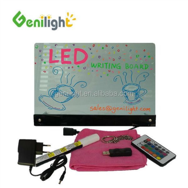 Quality Indoor Mini RGB Transparent LED Writing Board Panel Size 20*30cm for Shop Display for sale