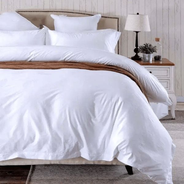 Quality Luxury White Hotel Fitted Sheets Hotel Style Bed Sheets With Woven Technics for sale
