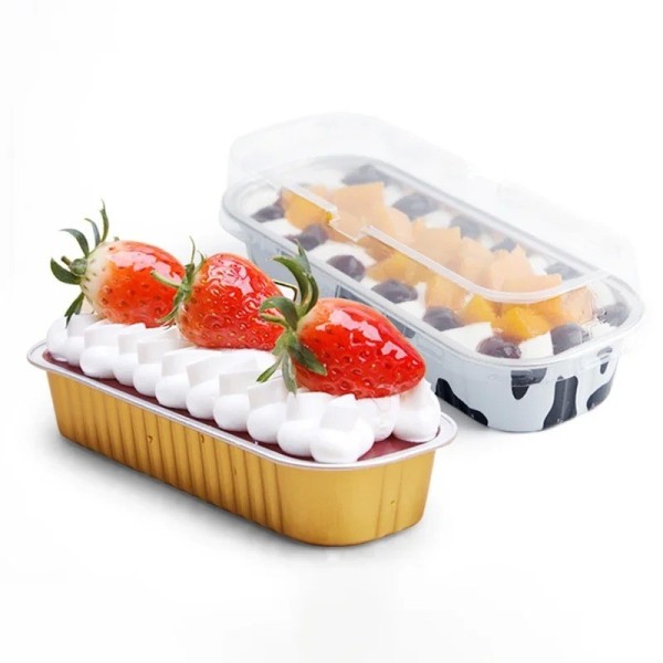 Quality 200ml Aluminum Foil Baking Cake Box for Cheese Dessert Bread Packaging Cup Disposable for sale
